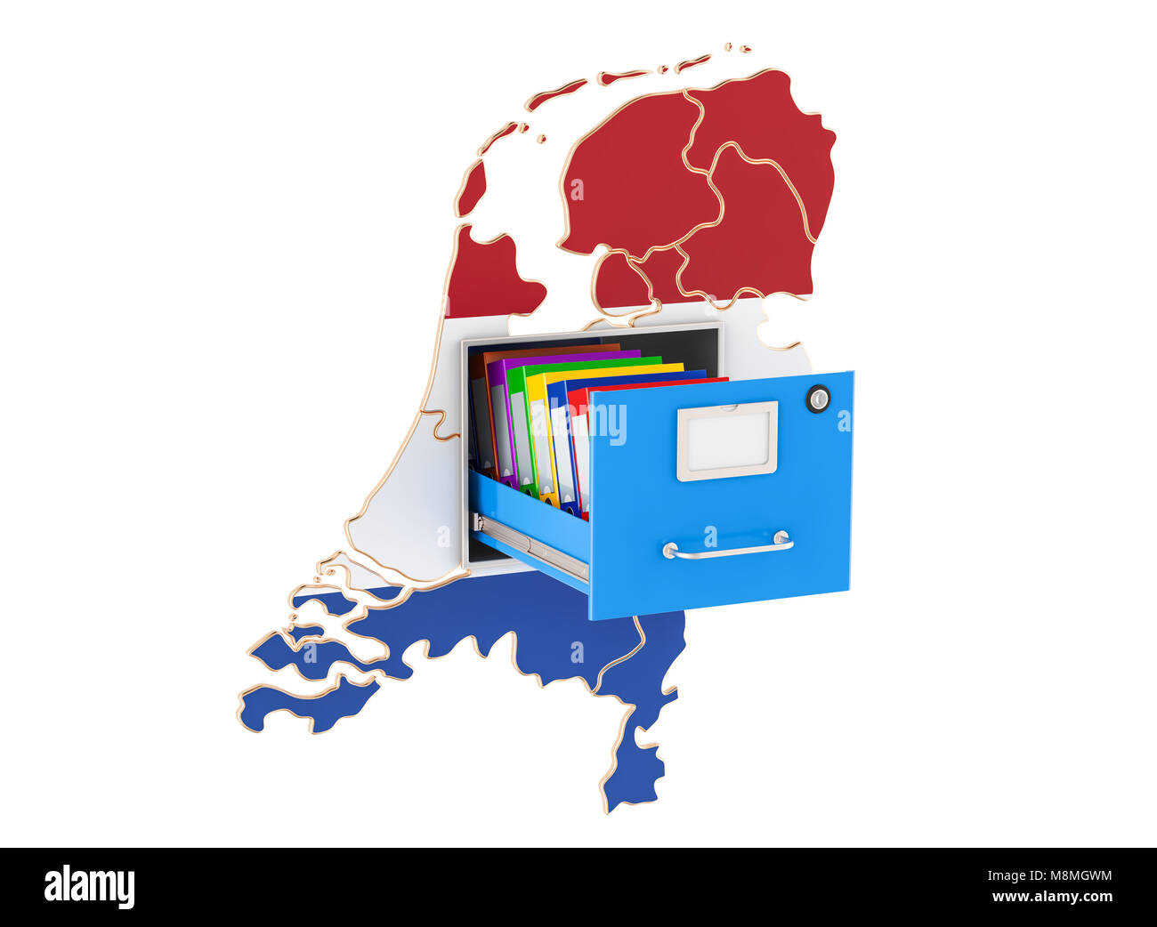 The Netherlands national database concept, 3D rendering isolated on ...