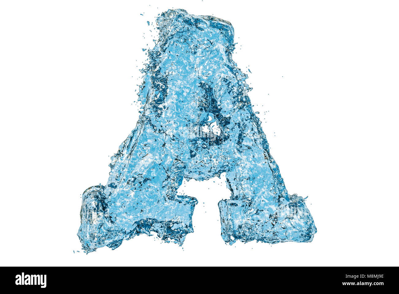 Water letter A, 3D rendering isolated on white background Stock Photo ...