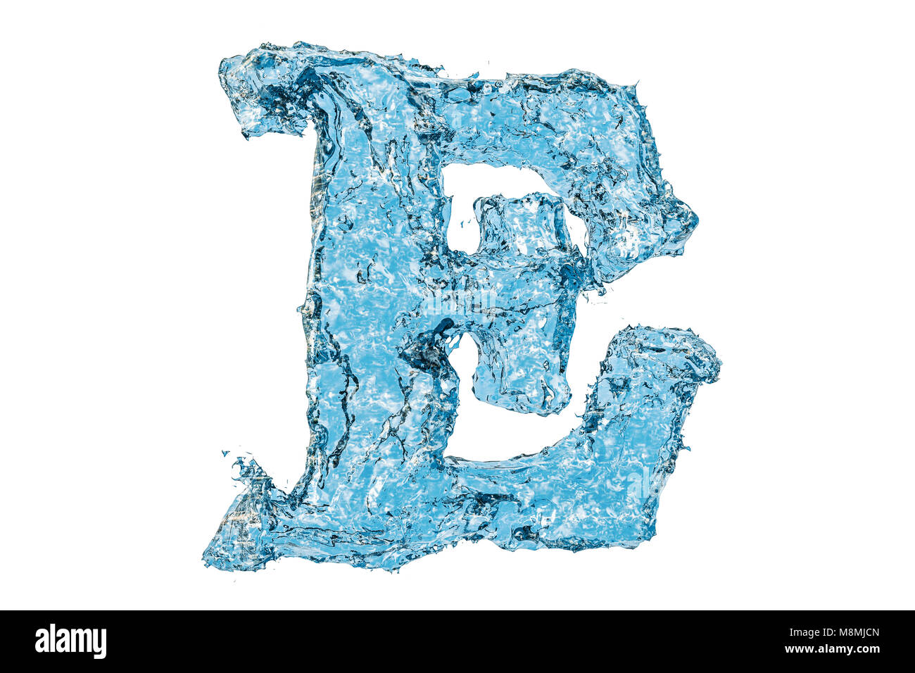 Water letter E, 3D rendering isolated on white background Stock Photo ...