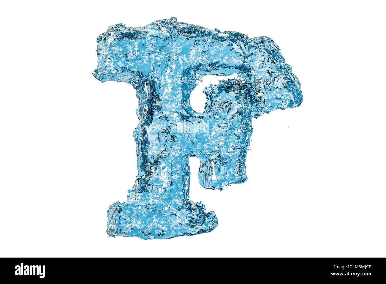 Water letter F, 3D rendering isolated on white background Stock Photo ...