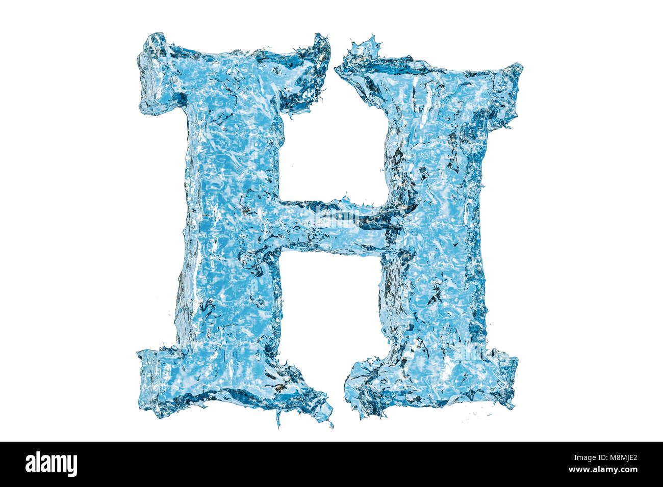 Water letter H, 3D rendering isolated on white background Stock Photo ...