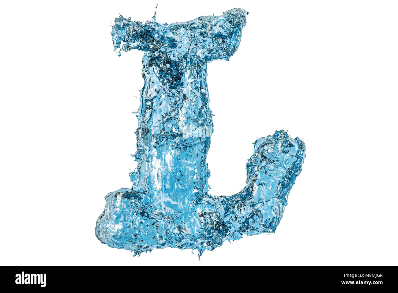 Water letter L, 3D rendering isolated on white background Stock Photo ...
