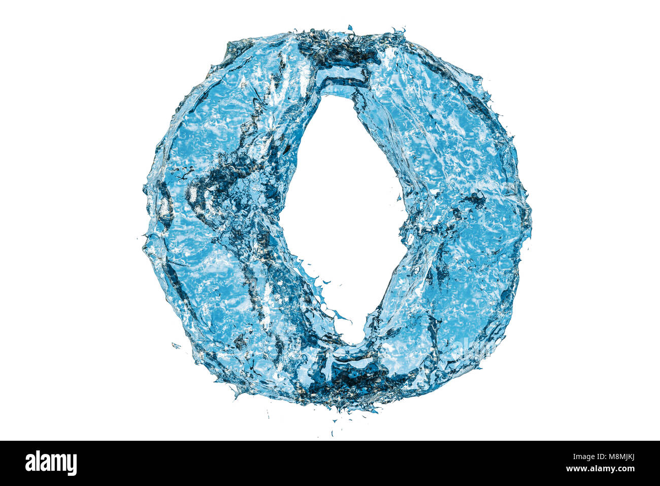 Water letter O, 3D rendering isolated on white background Stock Photo ...