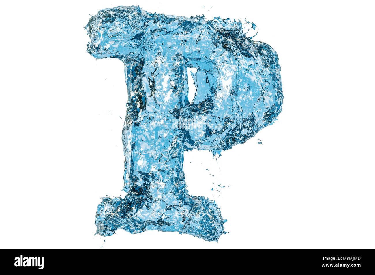 Water letter P, 3D rendering isolated on white background Stock Photo ...