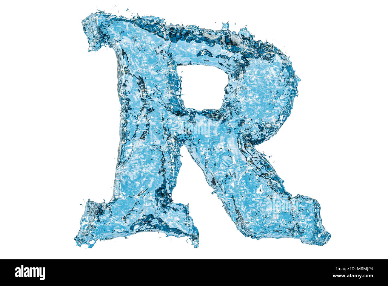 Water letter R, 3D rendering isolated on white background Stock Photo ...