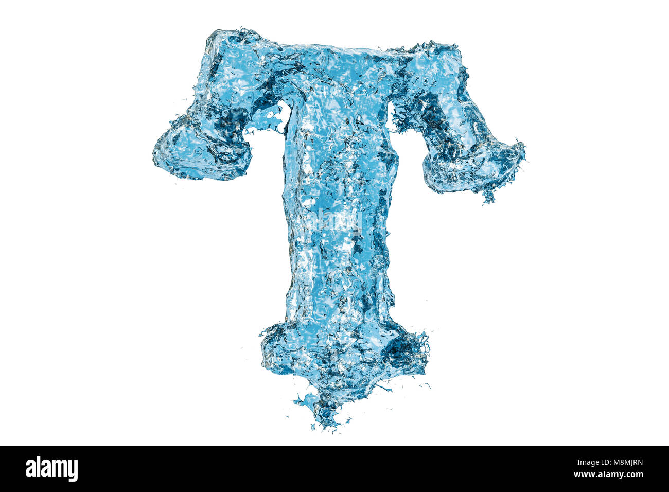 Water letter T, 3D rendering isolated on white background Stock Photo ...