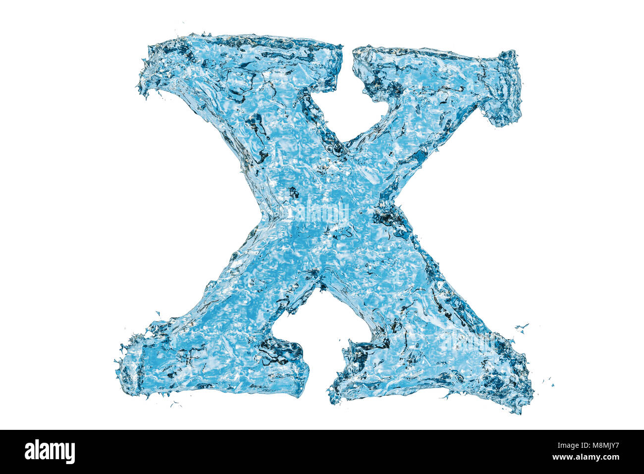 Water letter X, 3D rendering isolated on white background Stock Photo ...