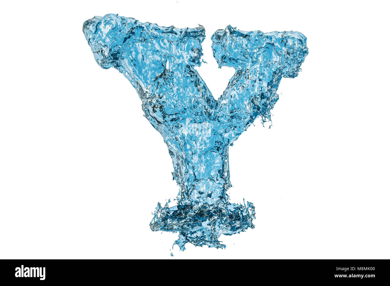 Water letter Y, 3D rendering isolated on white background Stock Photo ...