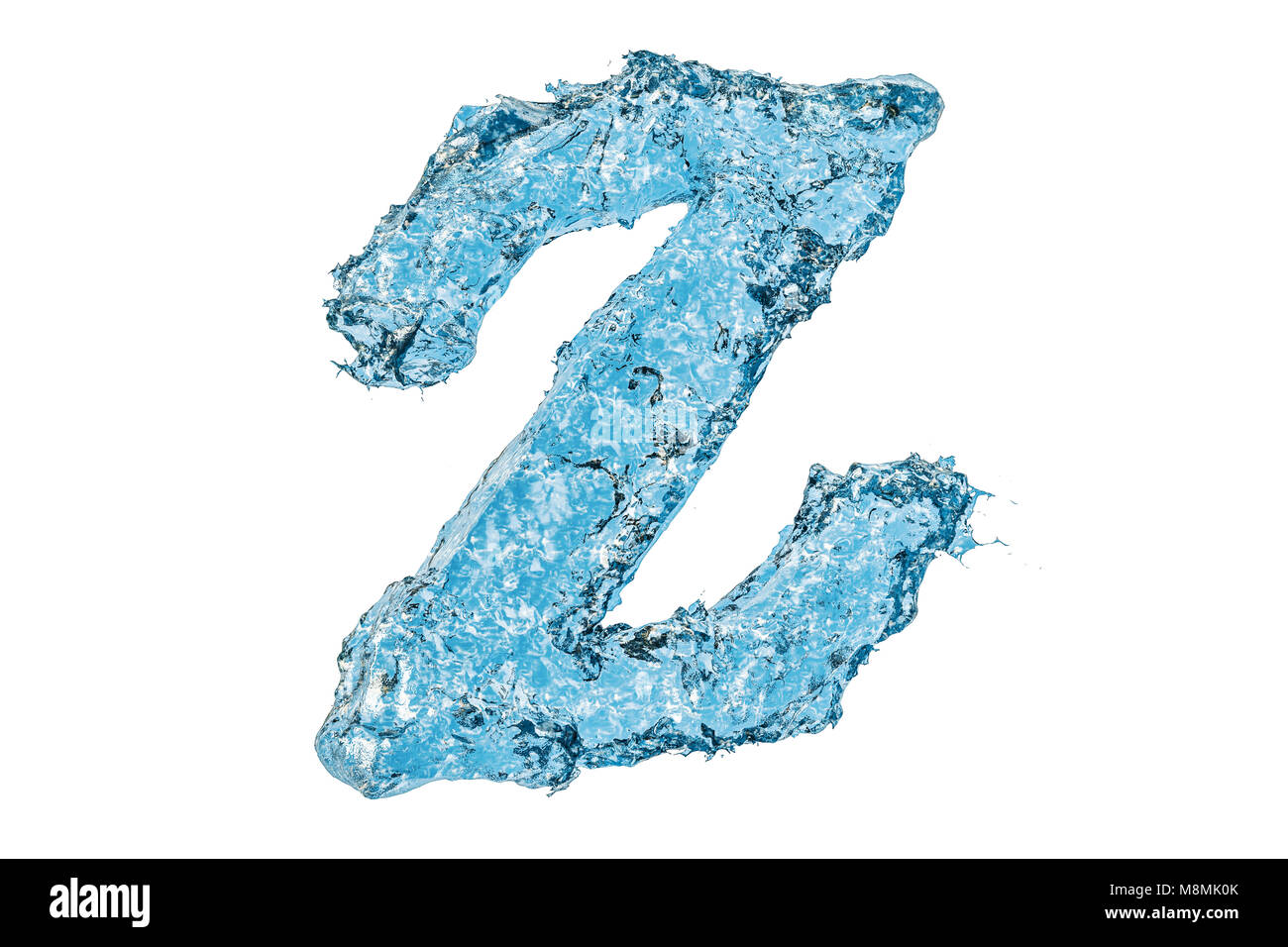 Water letter Z, 3D rendering isolated on white background Stock Photo ...