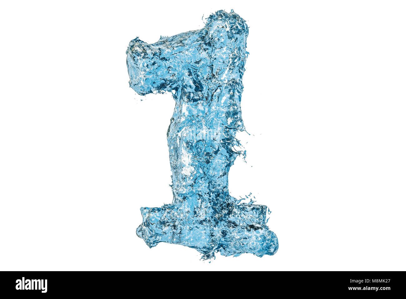 Water number 1, 3D rendering isolated on white background Stock Photo ...
