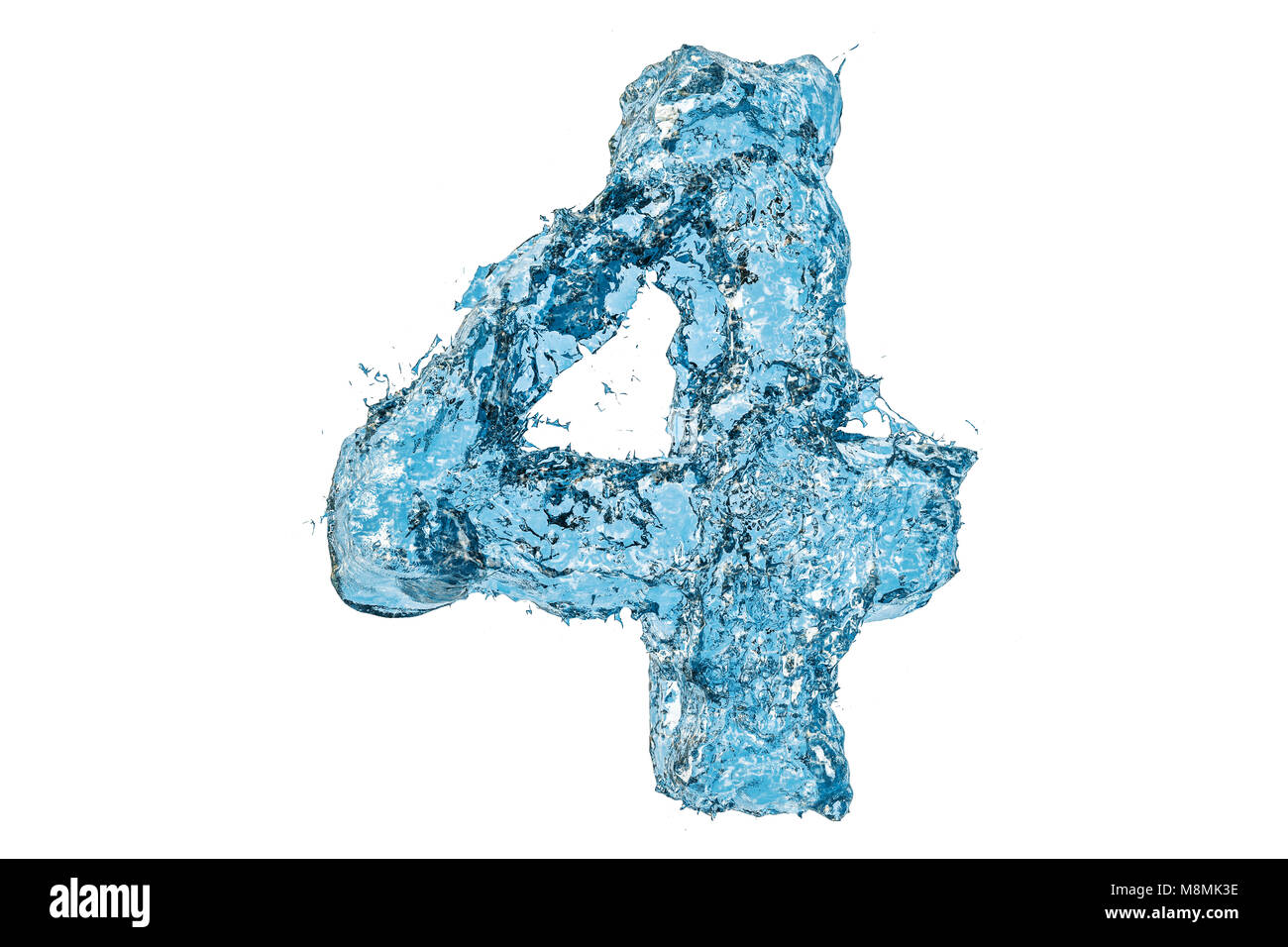 Water number 4, 3D rendering isolated on white background Stock Photo ...