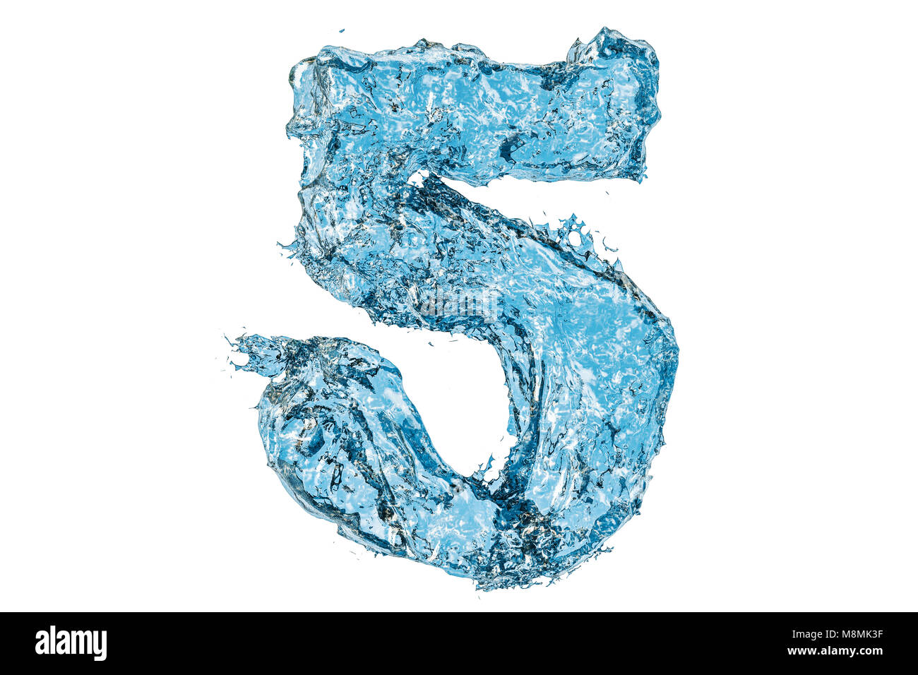 Water number 5, 3D rendering isolated on white background Stock Photo ...