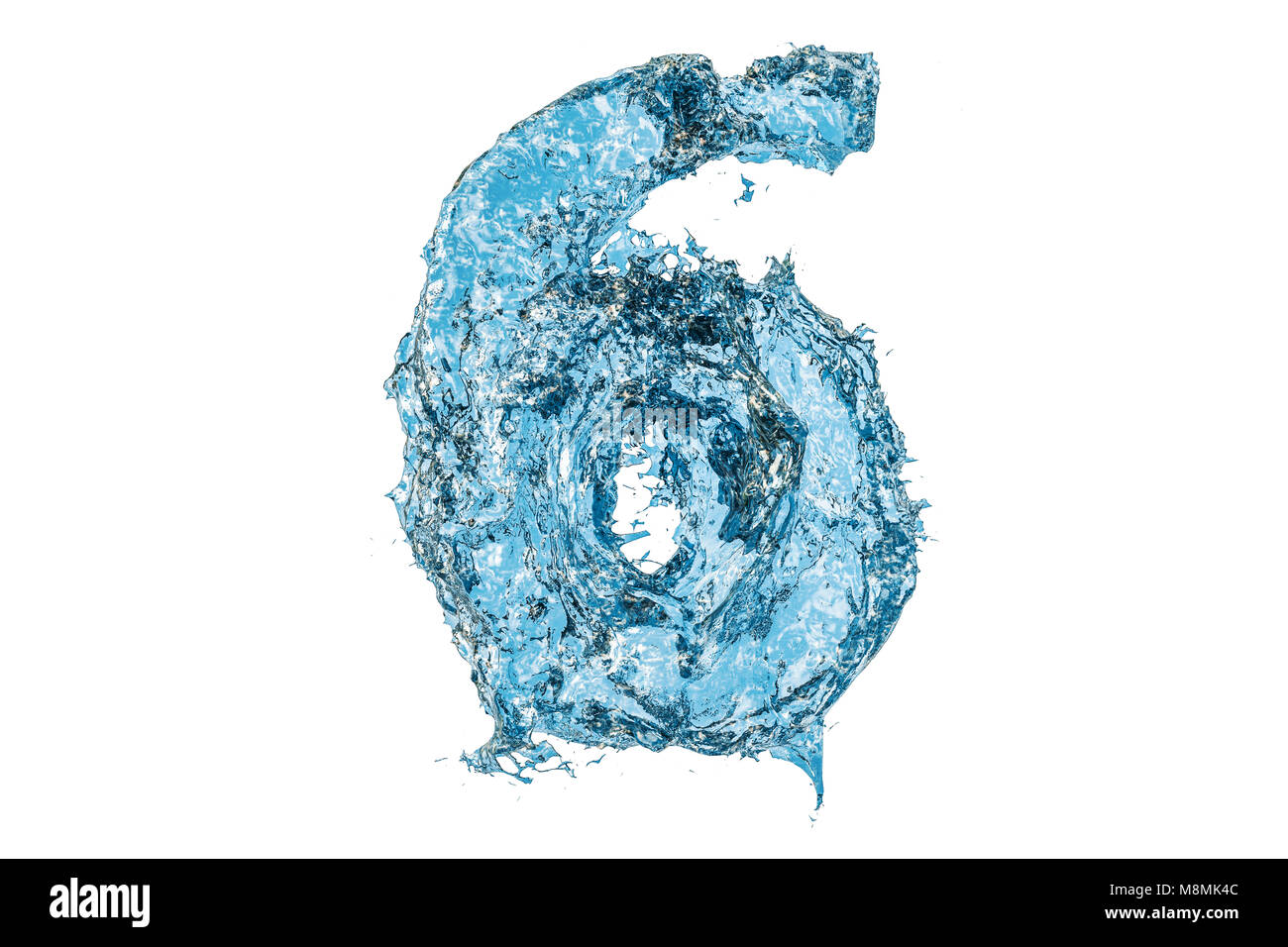 Water number 6, 3D rendering isolated on white background Stock Photo ...
