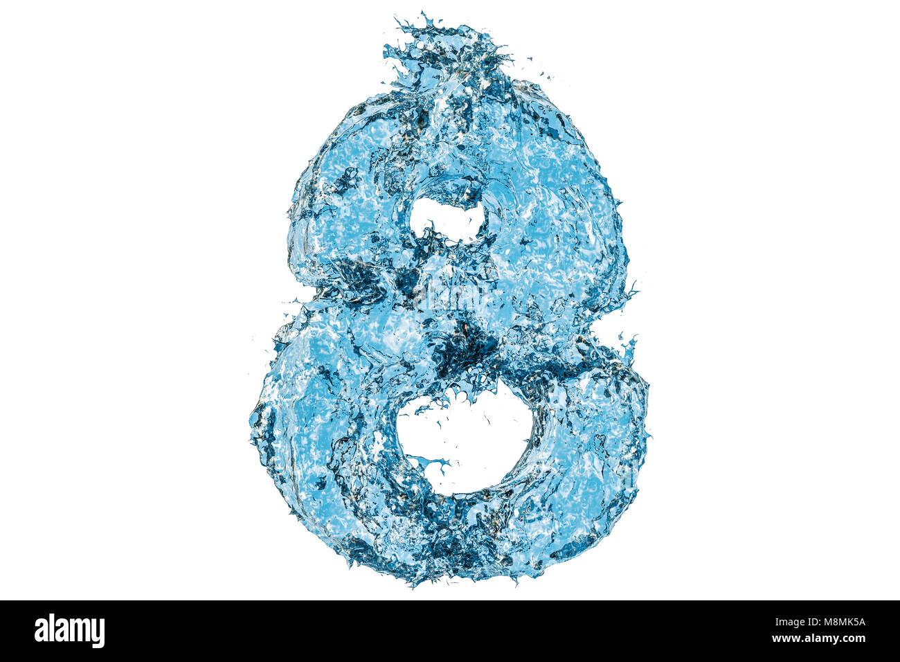 Water number 8, 3D rendering isolated on white background Stock Photo ...