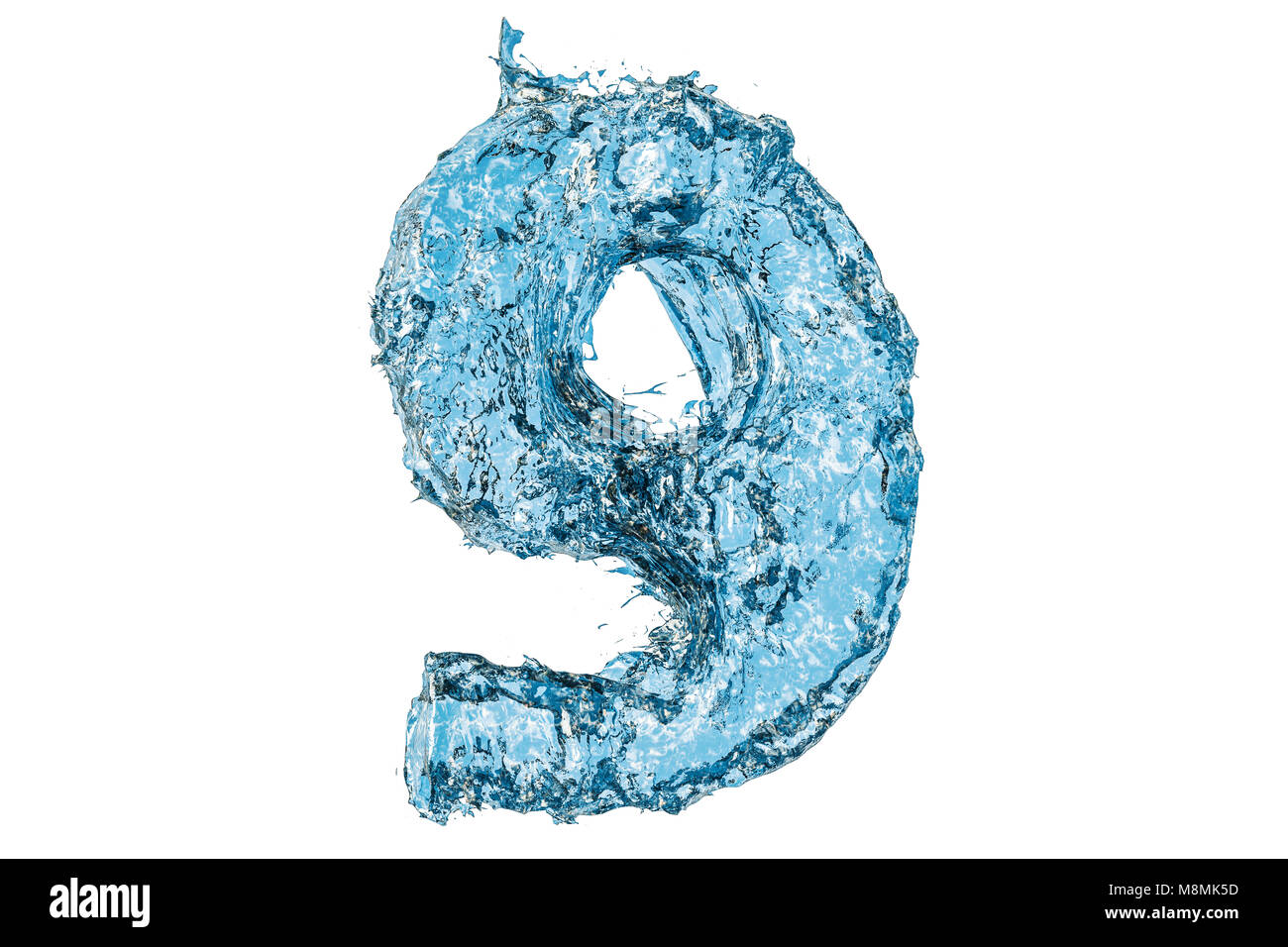 Water number 9, 3D rendering isolated on white background Stock Photo ...