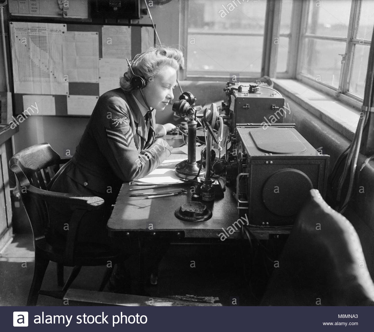 A Radio Operator With Black and White Stock Photos & Images - Alamy