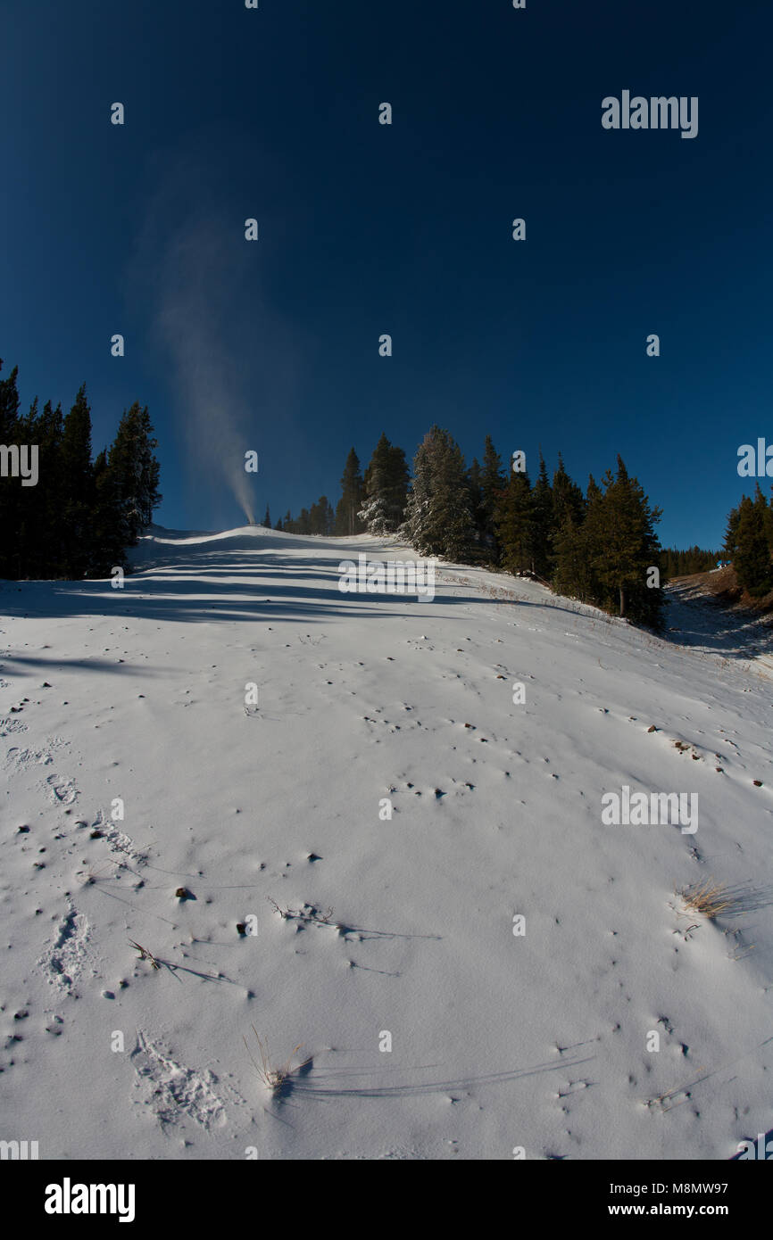 Snow making turbines or snow guns are used to create the best base ...
