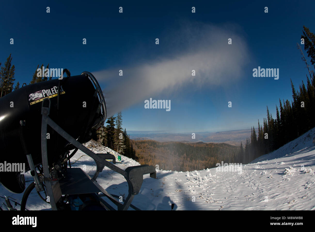 Snow making turbines or snow guns are used to create the best base ...