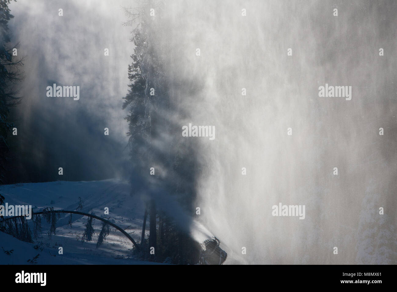 Snow making turbines or snow guns are used to create the best base ...