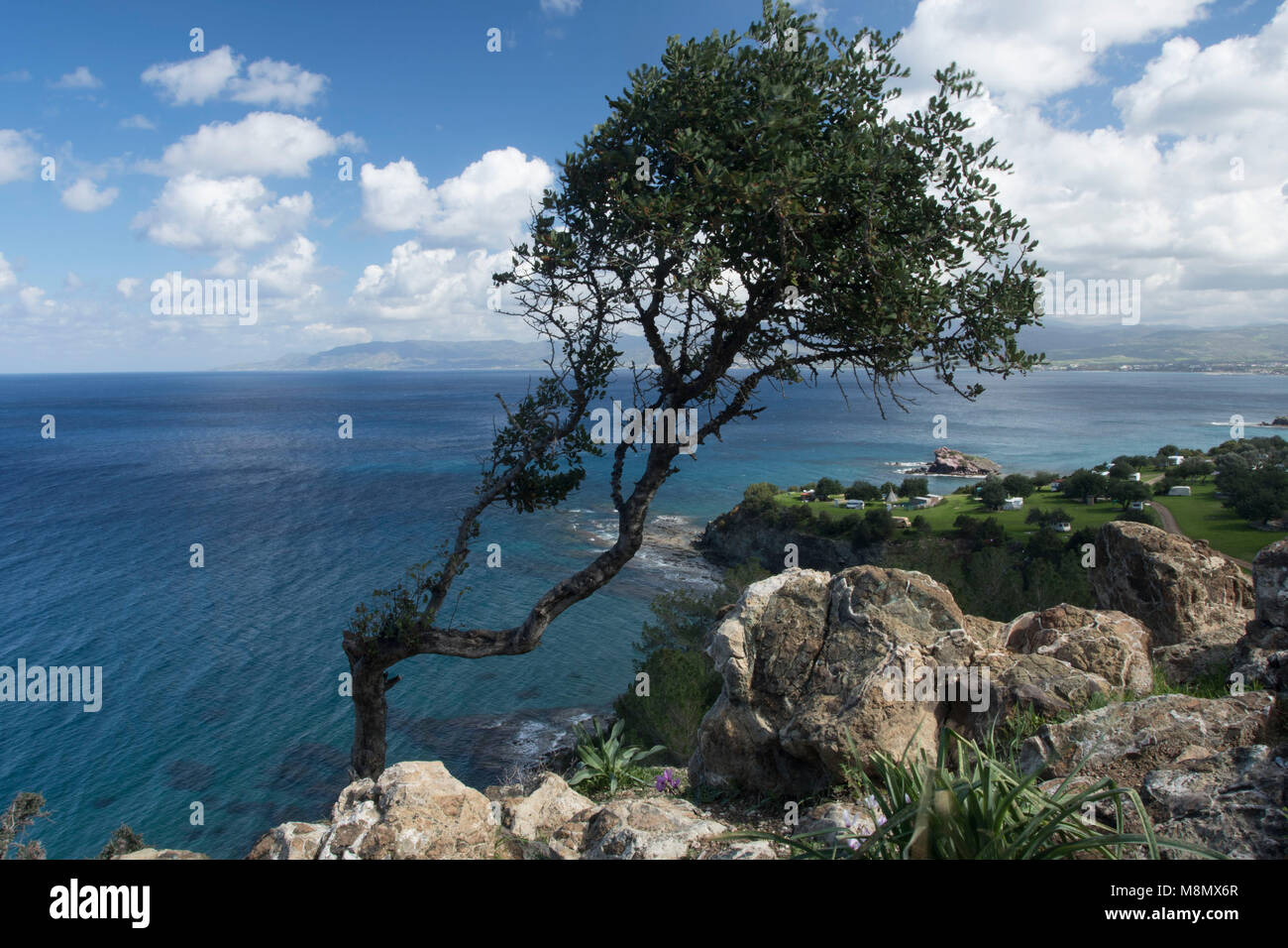 Landscape from the Akamas peninsula towards Polis in spring, Polis ...