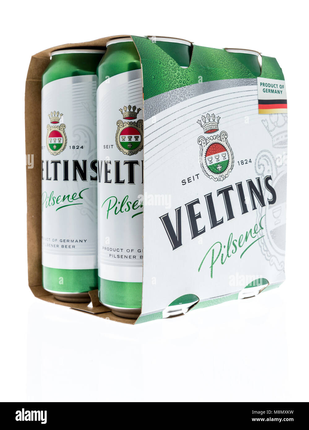 Winneconne, WI - 10 March 2018: A four pack of Veltins Pilsener beer on ...