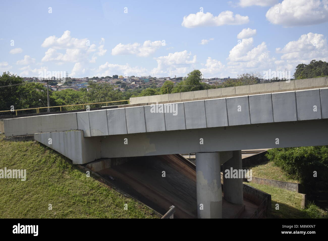 Concrete bridge in a highway Stock Photo - Alamy