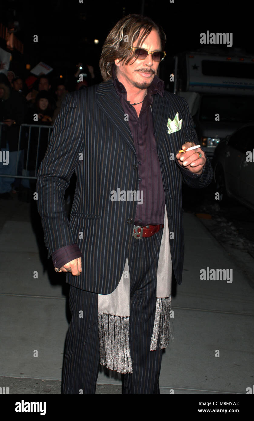 Mickey Rourke visits the 'Late Show with David Letterman' at the Ed ...