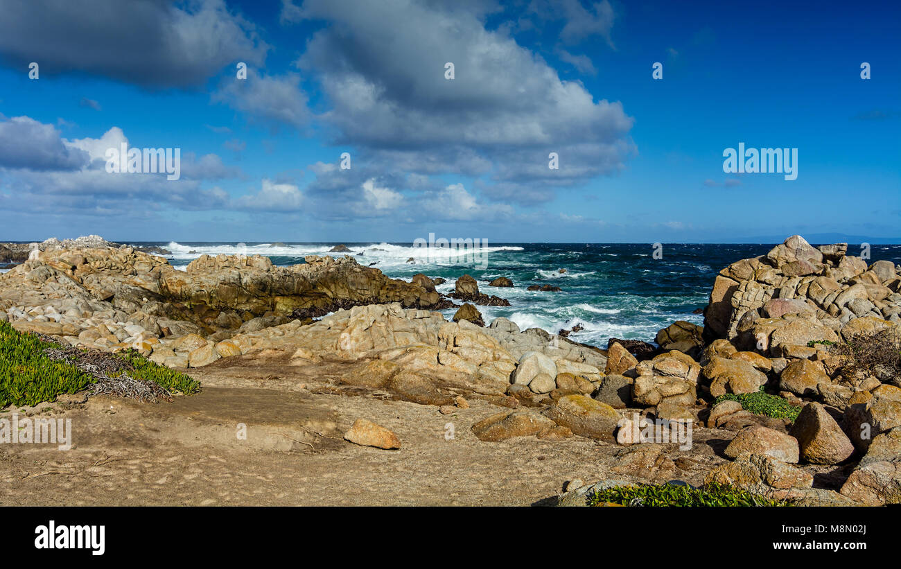 View of the ocean near Pebble beach, Pebble Beach, Monterey Peninsula ...