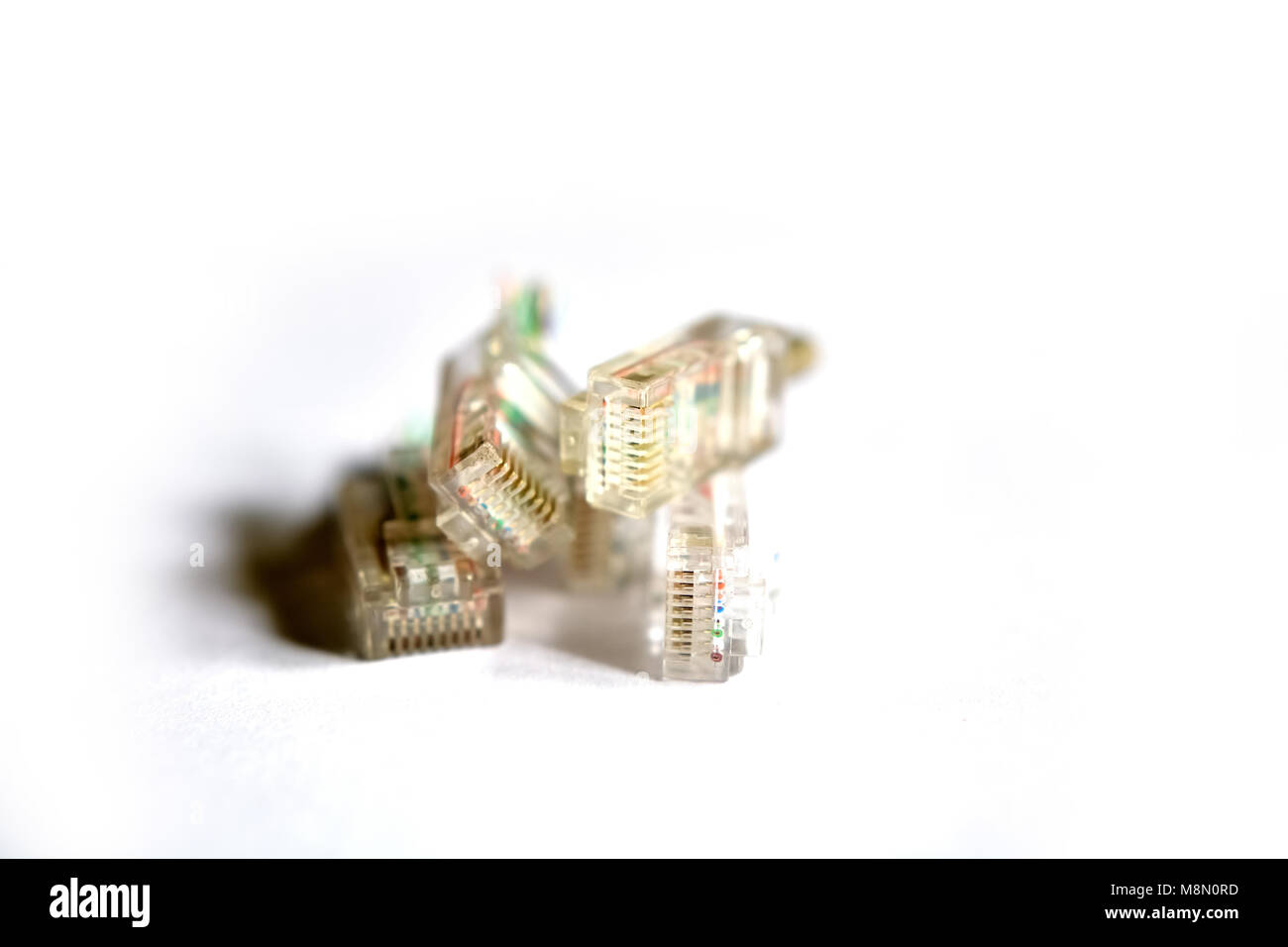 Ethernet patch cords with RJ-45 connectors Stock Photo - Alamy