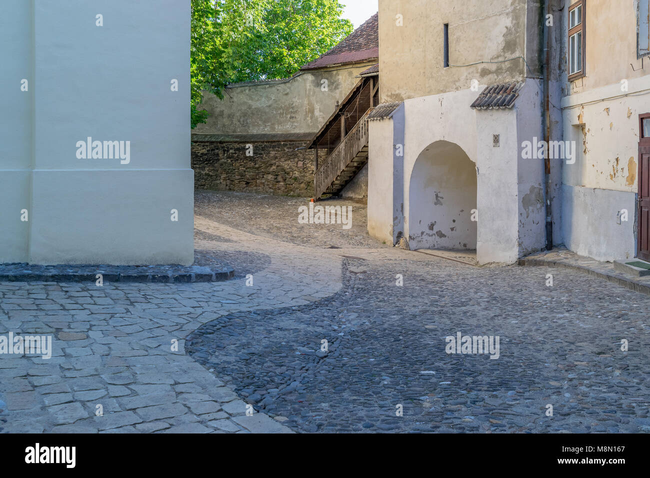 Old medieval church yard in Medias, Romania Stock Photo - Alamy