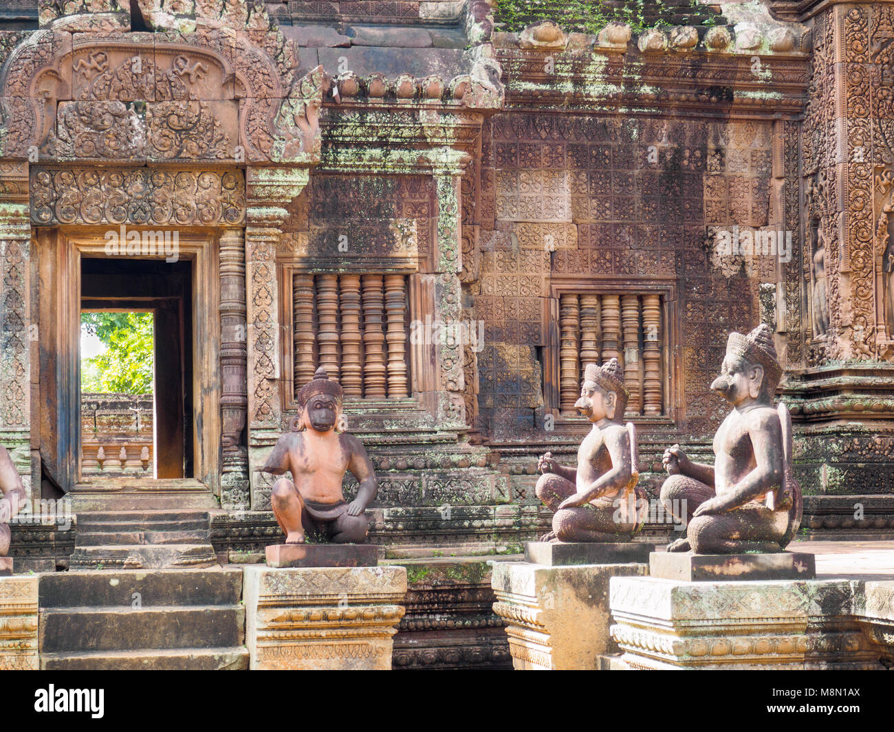 The Garuda statute of Banteay Srei or Banteay Srey Hindu Temple in Siem ...