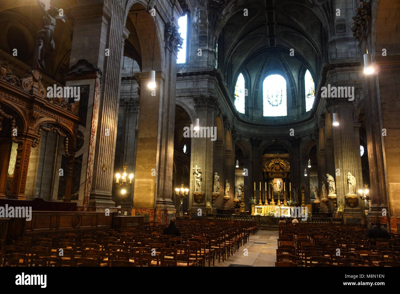 Church interior paris architecture hi-res stock photography and images ...
