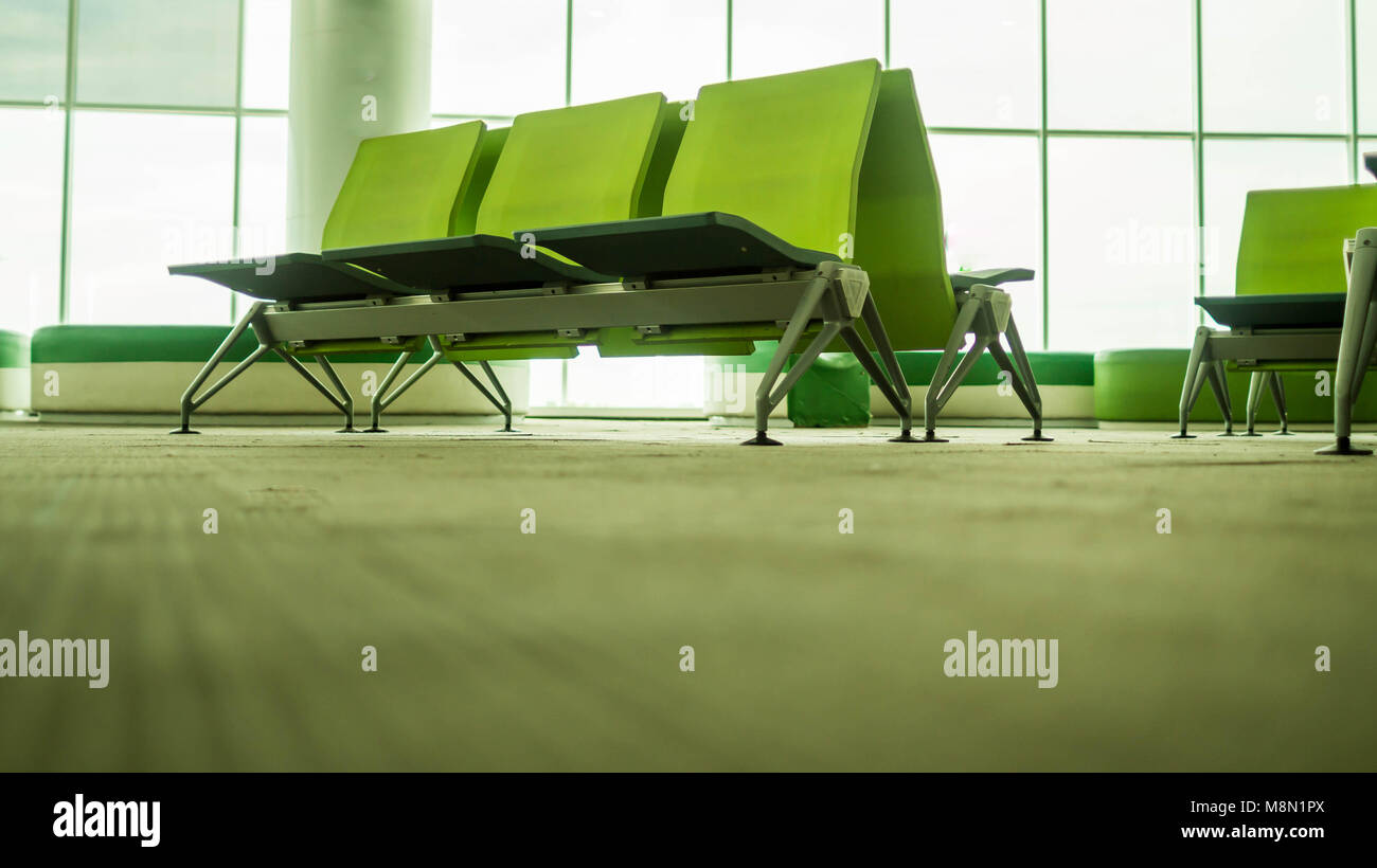 empty airport terminal waiting area with chairs. lounge in the airport ...