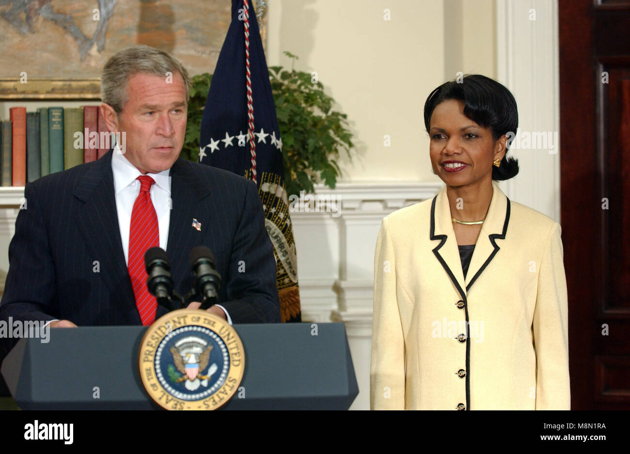 United States President George W. Bush names Dr. Condoleezza Rice to be ...