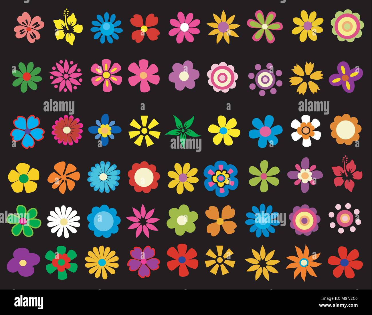 colorful spring flowers vector illustration Stock Vector Image & Art ...