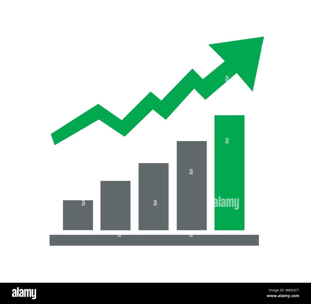 Vector growing graph icon Stock Vector Image & Art - Alamy