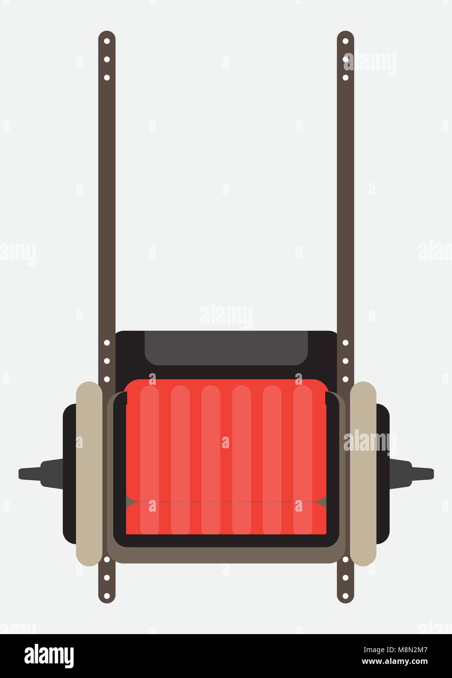 Top View of Hand pulled rickshaw isolated on white background Stock ...