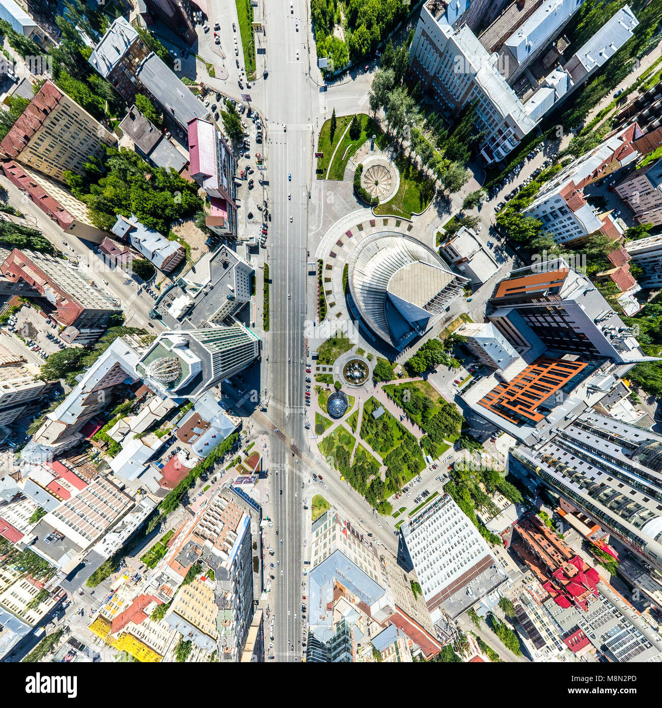 Aerial drone scene city modern hi-res stock photography and images - Alamy