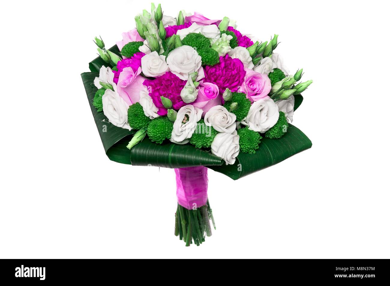 Beautiful Bouquet of colorful roses at white background isolated Stock ...