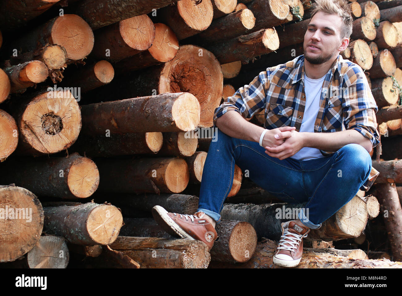 A young man with a bearded Stock Photo - Alamy