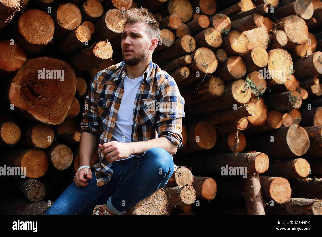 A young man with a bearded Stock Photo - Alamy