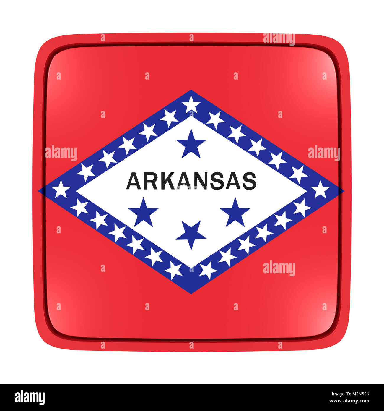 3d rendering of a Kansas State flag icon. Isolated on white background ...