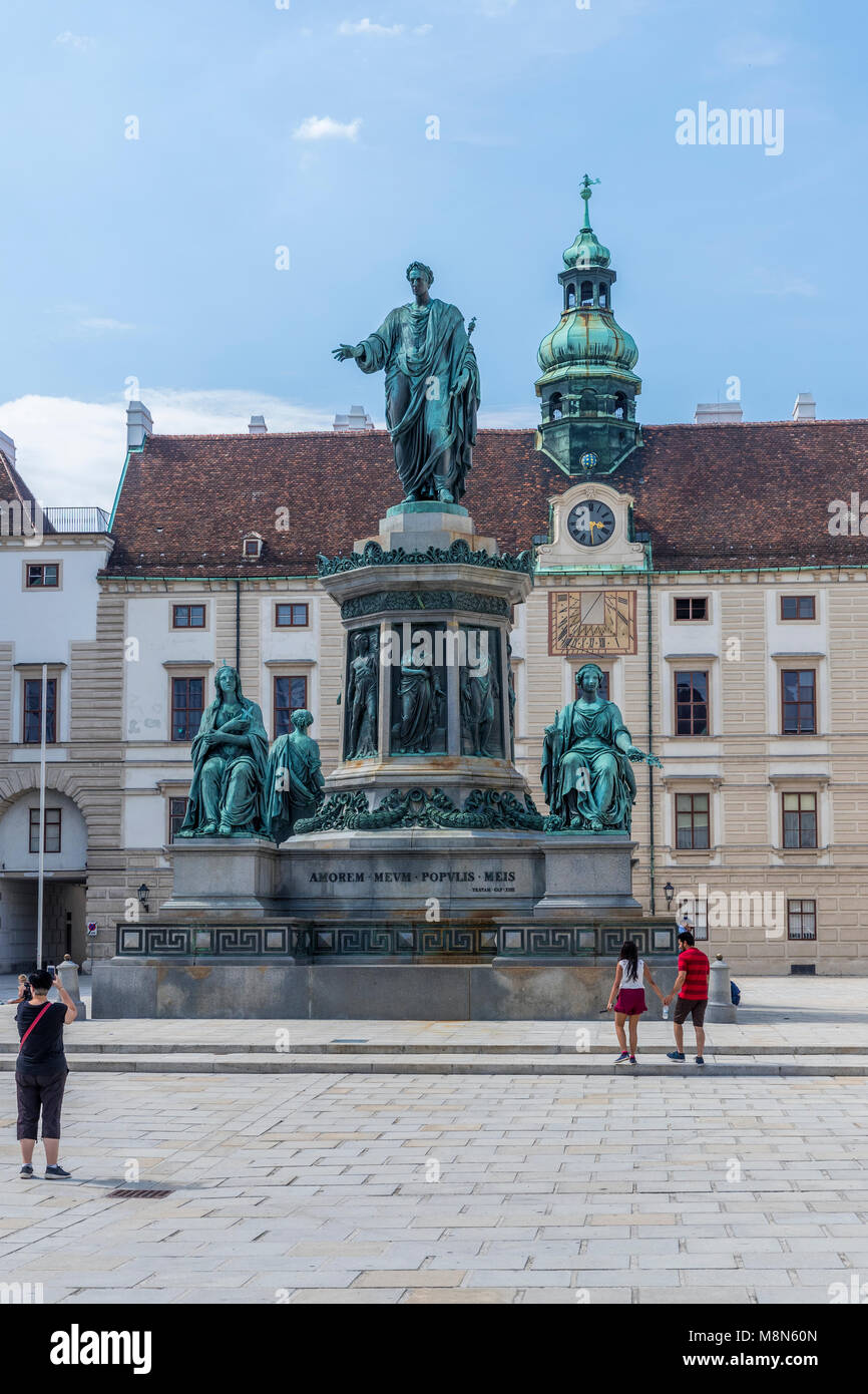 Kaiser Franz I statue at Hofburg Palace, Michaelerplatz, Vienna ...