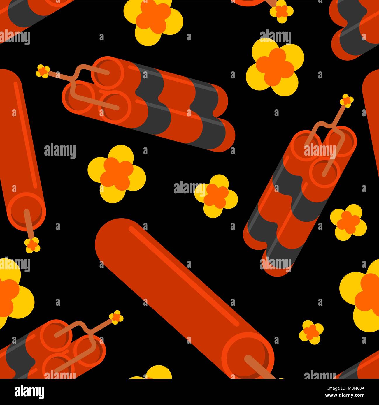 Dynamite seamless pattern. Explosive background. Vector texture Stock ...