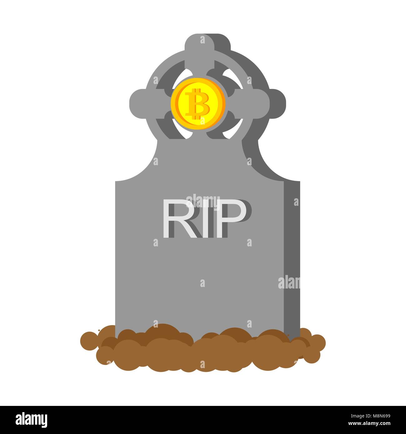 Death Bitcoin. Fall of crypto currency. Currency quotes are falling ...