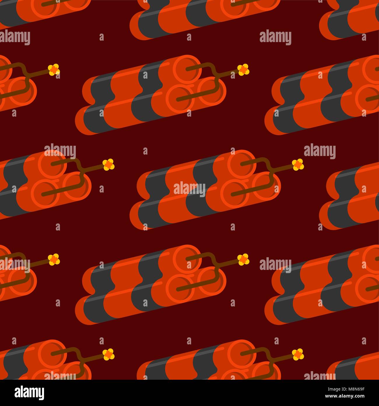 Dynamite seamless pattern. Explosive background. Vector texture Stock ...