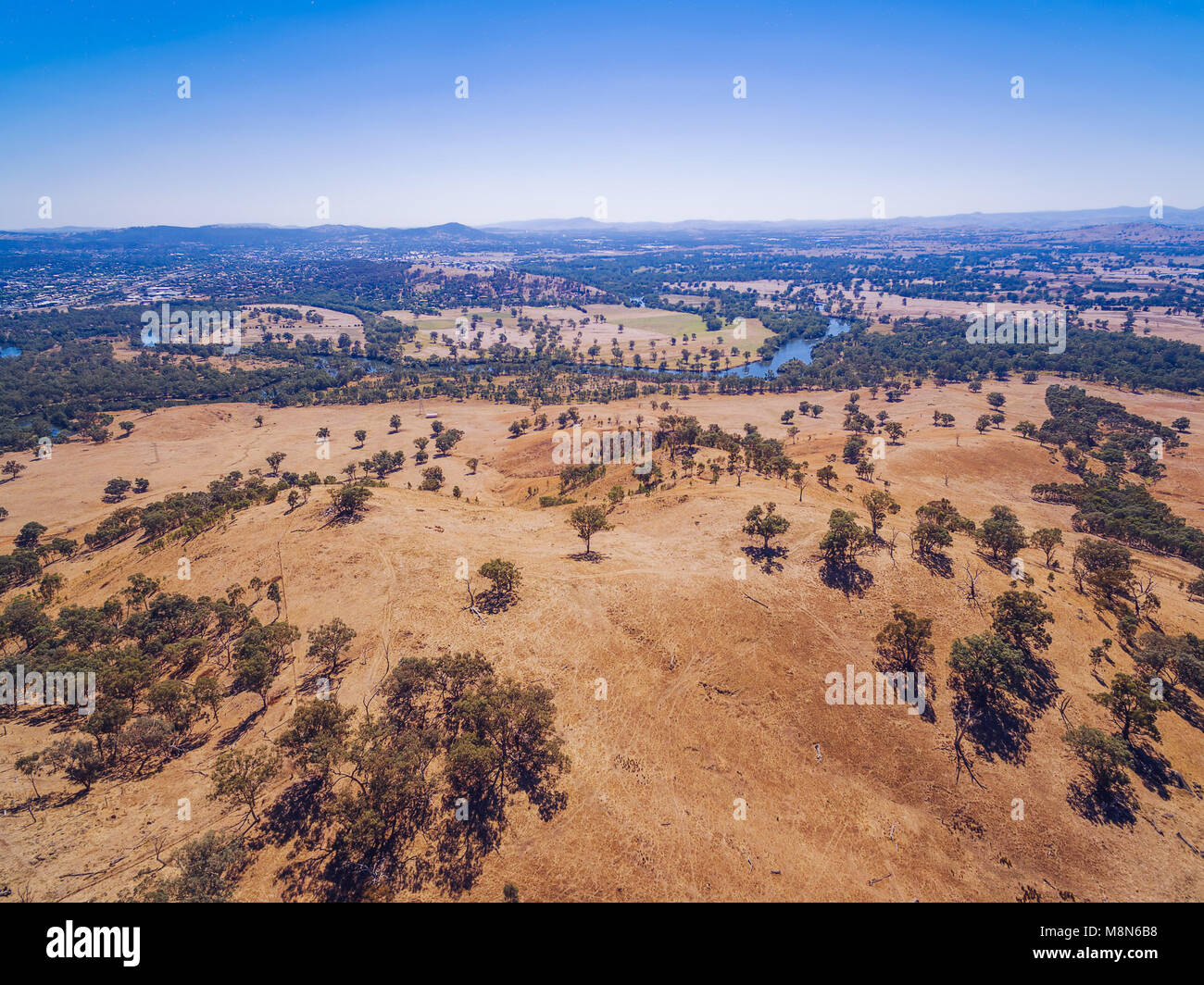 Aerial view of Murray River and Australian countryside Stock Photo - Alamy