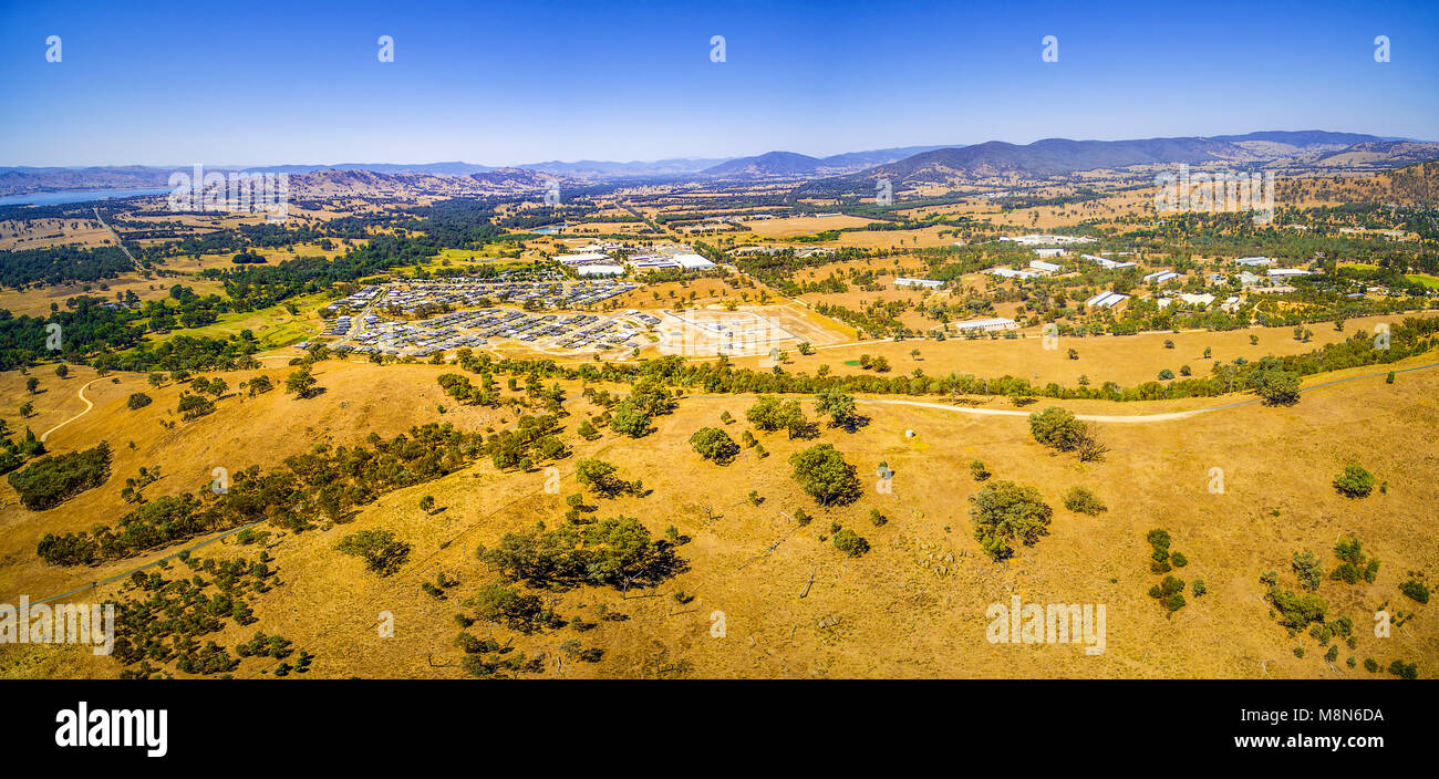 Aerial panorama of small rural settlement in Australia Stock Photo - Alamy