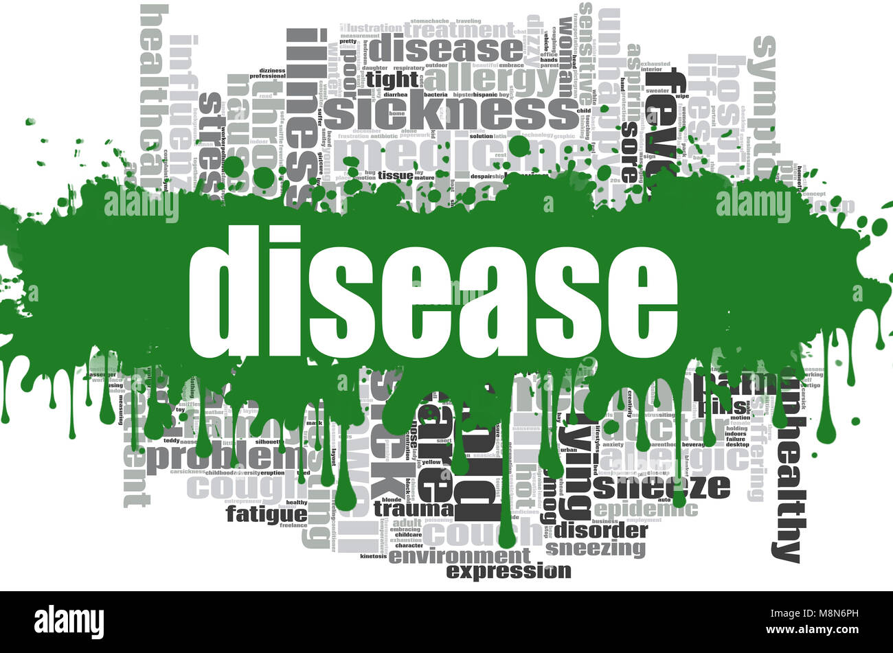 Disease word cloud design. Creative illustration of idea word lettering ...