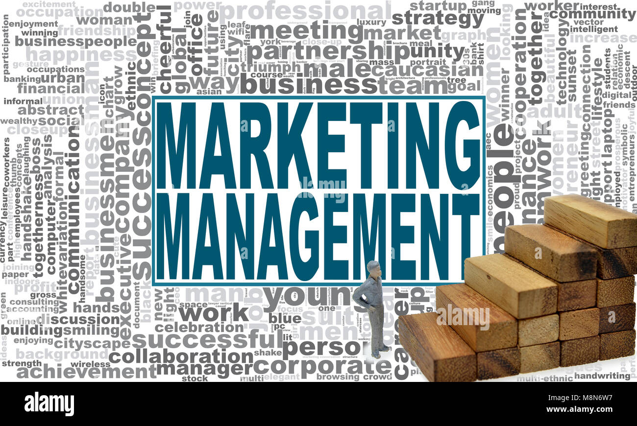 Marketing management word cloud. Creative illustration of idea word ...